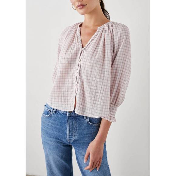 Rails | Tops | New Rails Mariah Top In Soft Rose Check | Poshmark